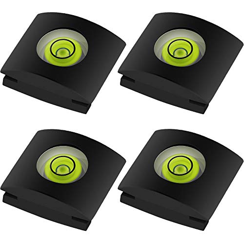 4Pack Camera Hot Shoe Cover with Bubble Spirit Level for Canon Nikon Panasonic Fujifilm Olympus Pentax Sigma DSLR/SLR/Evil Camera