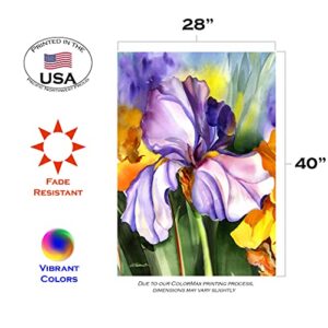 Toland Home Garden 109596 Iris Field Spring Flag 28x40 Inch Double Sided Spring Garden Flag for Outdoor House Flower Flag Yard Decoration