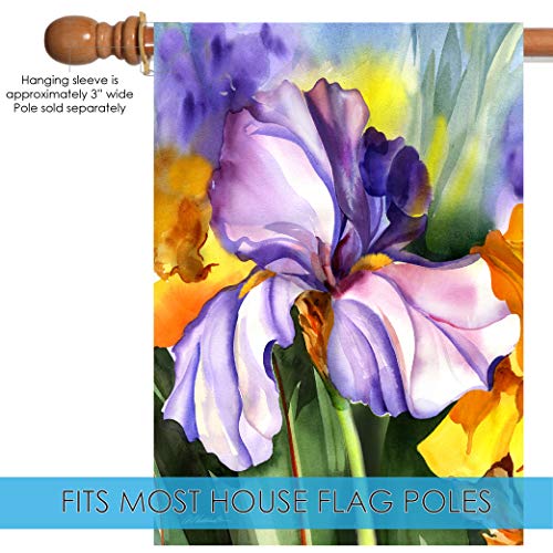 Toland Home Garden 109596 Iris Field Spring Flag 28x40 Inch Double Sided Spring Garden Flag for Outdoor House Flower Flag Yard Decoration