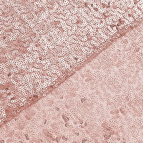 Sugargirl Rose Gold Sequin Backdrop Curtain 2 Panels 2FTx8FT Glitter Rose Gold Background Drapes Sparkle Photography Backdrop for Party Wedding Birthday Wall Decoration