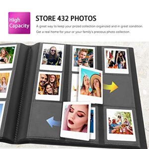 432 Pockets Photo Album for Fujifilm Instax Mini Camera, Polaroid Snap PIC-300 Z2300 Instant Camera, 2x3 Photo Album Book for Fujifilm Instax Mini 11 12 9 Evo 90 70 40 8 7 LiPlay Instant Camera(Black)