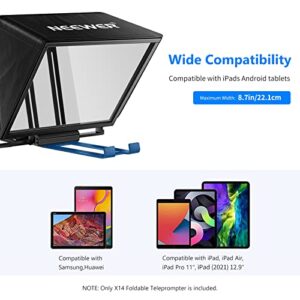 NEEWER Teleprompter X14 with RT-110 Remote & APP Control (Bluetooth Connection via NEEWER Teleprompter App), Portable No Assembly Compatible with iPad Android Tablet, Smartphone, DSLR Camera