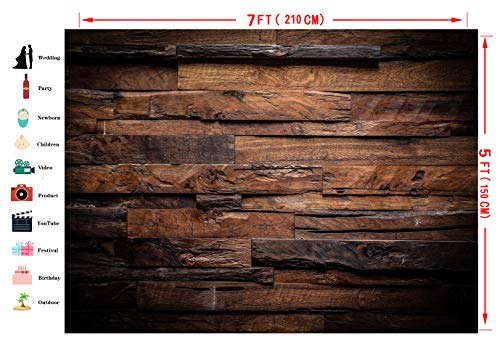 CYLYH 7x5ft Brown Wood Backdrop for Photography Customized Vintage Background for Photo Studio Props D104