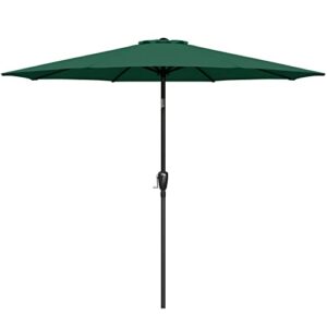 simple deluxe patio umbrella outdoor, uv protection sunshade with push button tilt/crank and 8 sturdy ribs, for table garden lawn beach pool, 9 ft, green 1-pack-new