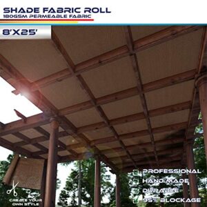 Windscreen4less Brown Sunblock Shade Cloth,95% UV Block Shade Fabric Roll 8ft x 25ft