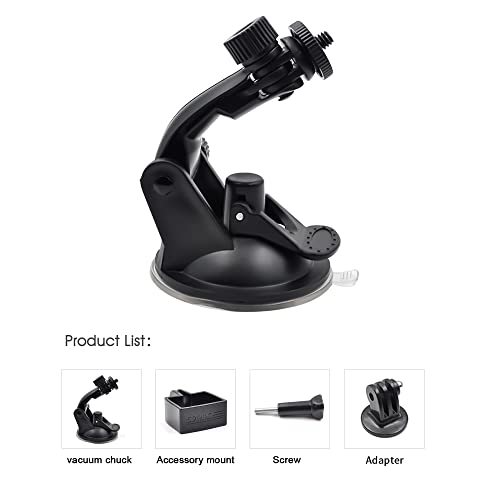 STARTRC Action 3 Suction Cup Mount,Full 360 Rotation Car Mount for DJI Action 3/Insta360 X3/Pocket 2/Action 2 Camera Accessories