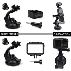 STARTRC Action 3 Suction Cup Mount,Full 360 Rotation Car Mount for DJI Action 3/Insta360 X3/Pocket 2/Action 2 Camera Accessories