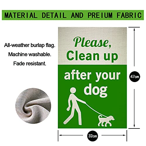 Chengxun Please Clean Up After Your Pet Flag No Pooping Yard Sign Dog Poop Garden Flag Lawn Decoration Fabric Sign