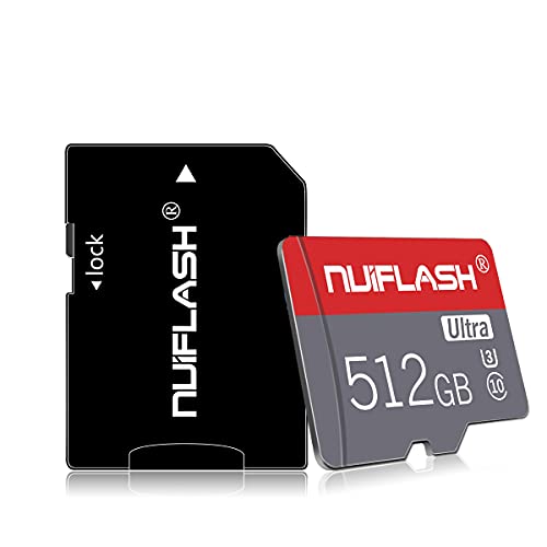 Micro SD Card 512GB Class 10 Memory Card 512GB High Speed TF Card 512GB with A SD Card Adapter for Android Smart-Phones,Tablets,Camera,Drone,Dash Cam