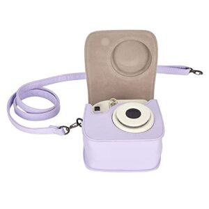 Phetium Protective Case Compatible with Instax Mini 7+ 7s 7c Instant Film Camera / Polaroid PIC-300, Premium Vegan Leather Bag Cover with Removable Strap (Purple)