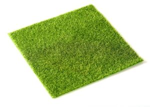 sun-e 2 pcs life-like fairy artificial grass 12”x 12” (30 x 30cm) miniature ornament garden dollhouse