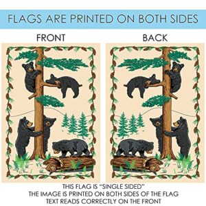 Toland Home Garden 1112577 Climbing Bears Bear Flag 12x18 Inch Double Sided Bear Garden Flag for Outdoor House Flag Yard Decoration