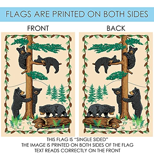 Toland Home Garden 1112577 Climbing Bears Bear Flag 12x18 Inch Double Sided Bear Garden Flag for Outdoor House Flag Yard Decoration