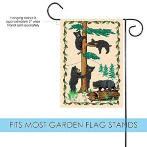 Toland Home Garden 1112577 Climbing Bears Bear Flag 12x18 Inch Double Sided Bear Garden Flag for Outdoor House Flag Yard Decoration