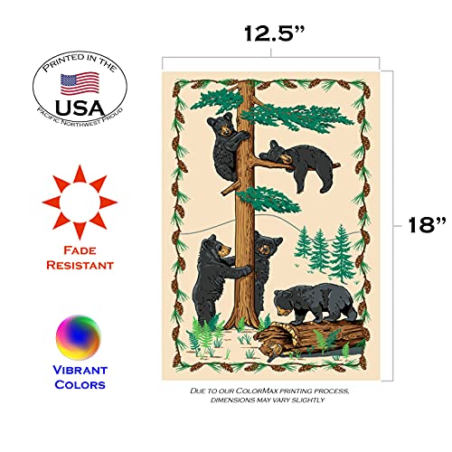 Toland Home Garden 1112577 Climbing Bears Bear Flag 12x18 Inch Double Sided Bear Garden Flag for Outdoor House Flag Yard Decoration