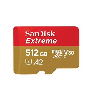 sandisk 512gb 512g microsdxc [extreme 160mb / s] microsd micro sd sdxc uhs 4k u3 v30 a2 c10 class 10 sdsqxa1-512g mobile phone memory card