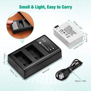 FirstPower LP-E8 Battery and Dual USB Charger Compatible with Canon EOS Rebel T2i, T3i, T4i, T5i, EOS 550D, 600D, 650D, 700D, Kiss X4, Kiss X5, Kiss X6 Cameras