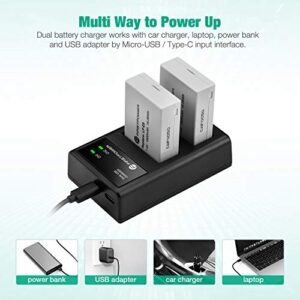 FirstPower LP-E8 Battery and Dual USB Charger Compatible with Canon EOS Rebel T2i, T3i, T4i, T5i, EOS 550D, 600D, 650D, 700D, Kiss X4, Kiss X5, Kiss X6 Cameras