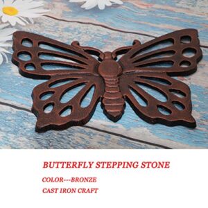 MDLUU Butterfly Stepping Stone, Cast Iron Butterfly Flagstone, Decorative Stepping Stone for Lawn, Yard, Courtyard Entry, Garden Walk Way