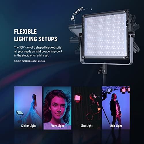 NEEWER RGB1200 60W RGB LED Video Light with APP & 2.4G Control, 22000 Lux@0.5m/1% Precise Min Dimming/360° RGB/ CRI 97+/TLCI 98+/2500K-8500K/18 Light Scenes for Studio Lighting Photography Videography