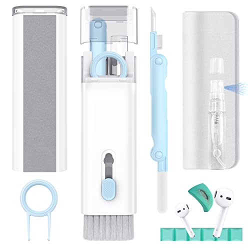 9-in-1 Cleaner Kit for Laptop Screen Keyboard Airpod,Portable Cleaning Pen Brush Tool for Electronics/Earbud/Phone/Laptop/Bluetooth/iPad/Earphones/Computer/Camera (5ml Screens Cleaners Spray)