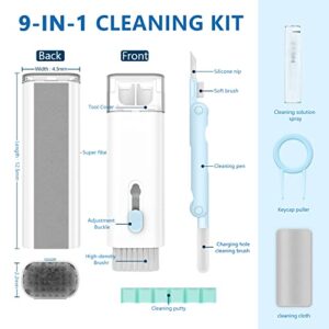 9-in-1 Cleaner Kit for Laptop Screen Keyboard Airpod,Portable Cleaning Pen Brush Tool for Electronics/Earbud/Phone/Laptop/Bluetooth/iPad/Earphones/Computer/Camera (5ml Screens Cleaners Spray)