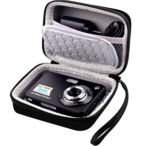 Carrying & Protective Case for Digital Camera, AbergBest 21 Mega Pixels 2.7" LCD Rechargeable HD/ Kodak Pixpro/ Canon PowerShot ELPH 180/190 / Sony DSCW800 / DSCW830 Cameras for Travel - Black