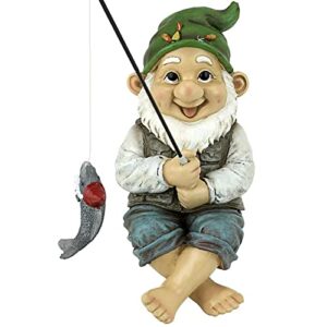 WQKING Gnome Garden Fishing Outdoor Garden Statue Crafts Fishing Statue Decoration