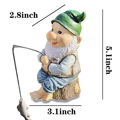 WQKING Gnome Garden Fishing Outdoor Garden Statue Crafts Fishing Statue Decoration