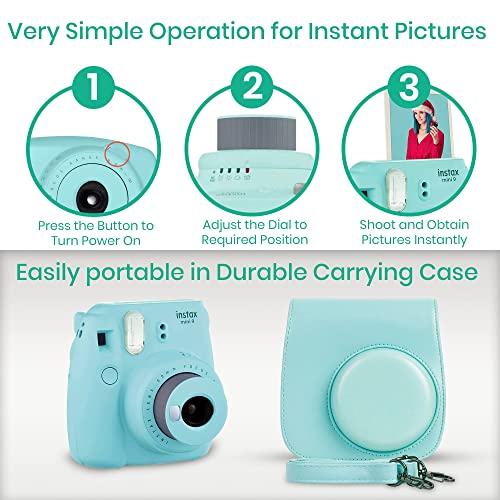 FujiFilm Instax Mini 9 Instant Camera + Fujifilm Instax Mini Film (60 Sheets) Bundle with Deals Number One Accessories Including Carrying Case, Selfie Lens, Photo Album (Flamingo Pink)