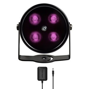 tendelux 80ft ir illuminator | ai4 no hot spot wide angle infrared light for security camera (w/power adapter)