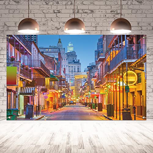 Mardi Gras Backdrop for Photography New Orleans Bourbon Street Wall Tapestry Brazil Carnival Fat Tuesday Masquerade Party Decoration and Supplies