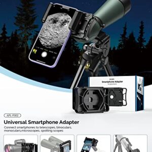 Telescope Phone Adapter, Multipurpose Telescope Smartphone Adapter Mount, Universal Telescope Phone Mount Adapter for Adults-Fits Almost All Optical Equipment and Smartphones on The Market