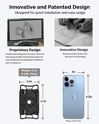 Telescope Phone Adapter, Multipurpose Telescope Smartphone Adapter Mount, Universal Telescope Phone Mount Adapter for Adults-Fits Almost All Optical Equipment and Smartphones on The Market