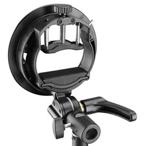 Godox S2 S-Type Bracket Bowens Mount Compatible with Godox V1 AD200Pro AD400Pro AD200 V860II TT685 TT600 TT350, Large Adjustment Handle, Integrated Umbrella Mount and More Compact