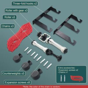 Backdrop Wall Mount, ZBWW Backdrop Roller System, Photography 3 Roller Wall Mounting for Photo Studio, Living Streaming