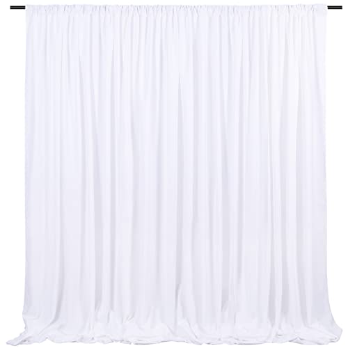 White Backdrop Curtains 2 Panels 5ft x 10ft Polyester Photo Backdrop Drapes for Wedding Party Background Decorations