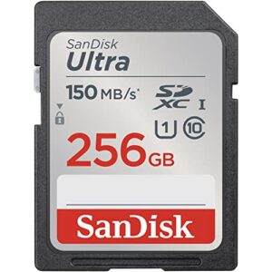 sandisk 256gb ultra sdxc uhs-i memory card – up to 150mb/s, c10, u1, full hd, sd card – sdsdunc-256g-gn6in