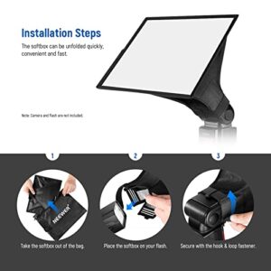 NEEWER Flash Diffuser Light Softbox 11" x 8", Universal, Collapsible with Storage Pouch Compatible with Canon Nikon Sony Godox Yongnuo NEEWER speedlight