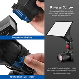 NEEWER Flash Diffuser Light Softbox 11" x 8", Universal, Collapsible with Storage Pouch Compatible with Canon Nikon Sony Godox Yongnuo NEEWER speedlight