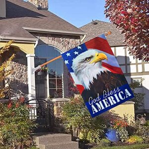 God Bless America Patriotic House Garden Flag 28x40- Vertical Double Sided American Eagle 4th of July Independence Day Garden House Flags Banner Outdoor Wall Decorative