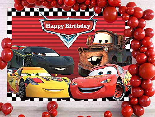 Racing Story Route 66 Car Photography Backdrop Red Gird Checkered Flag Boy Kids Birthday Cars Backdrop Mobilization Photo Background Party Banner Photobooth Studio Props Decoration Vinyl 5x3ft