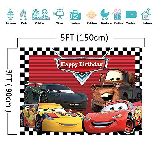 Racing Story Route 66 Car Photography Backdrop Red Gird Checkered Flag Boy Kids Birthday Cars Backdrop Mobilization Photo Background Party Banner Photobooth Studio Props Decoration Vinyl 5x3ft