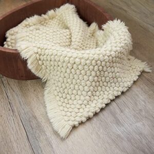 Baby Photography Props Basket Braid Wool Wrap Newborn Photo Shoot Baskets Filler Posing Stuffer Background Blanket (Beige)