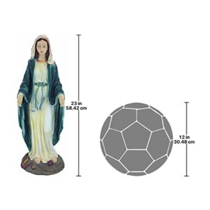 Design Toscano Virgin Mary the Blessed Mother of the Immaculate Conception Religious Garden Statue, 23 Inch, Polyresin, Full Color