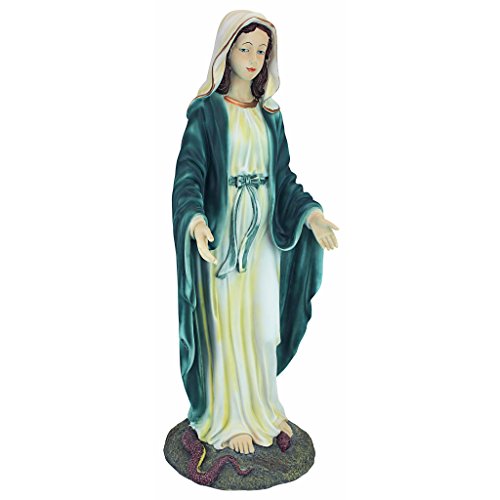 Design Toscano Virgin Mary the Blessed Mother of the Immaculate Conception Religious Garden Statue, 23 Inch, Polyresin, Full Color