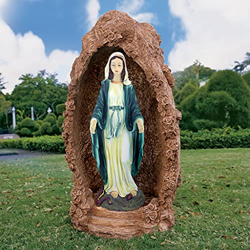 Design Toscano Virgin Mary the Blessed Mother of the Immaculate Conception Religious Garden Statue, 23 Inch, Polyresin, Full Color