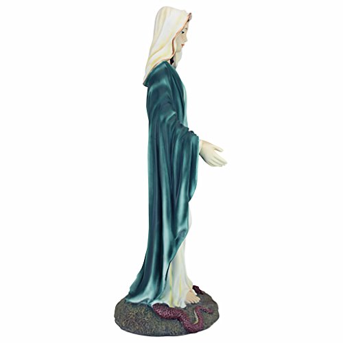 Design Toscano Virgin Mary the Blessed Mother of the Immaculate Conception Religious Garden Statue, 23 Inch, Polyresin, Full Color