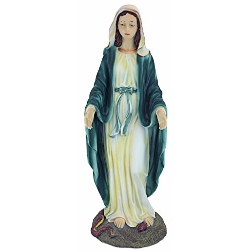 Design Toscano Virgin Mary the Blessed Mother of the Immaculate Conception Religious Garden Statue, 23 Inch, Polyresin, Full Color