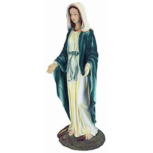 Design Toscano Virgin Mary the Blessed Mother of the Immaculate Conception Religious Garden Statue, 23 Inch, Polyresin, Full Color